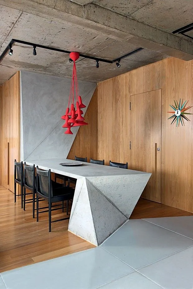 concrete polygon kitchen island-花瓣网