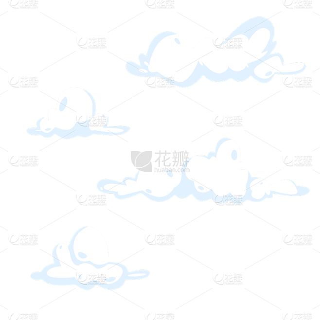 手绘白色卡通云朵9