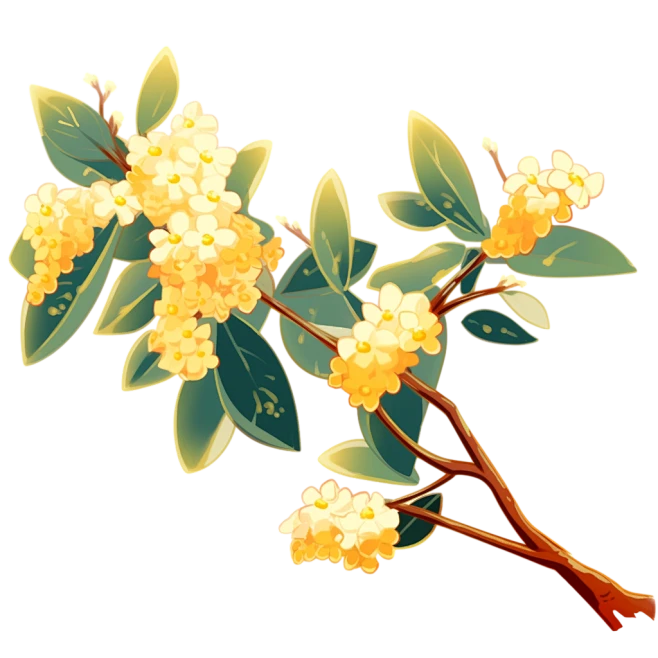 千库网_中秋节手绘桂花枝叶24_元素编号13769399-花瓣网