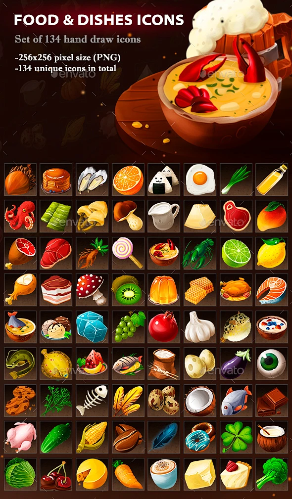 Food and Dishes Icons-花瓣网
