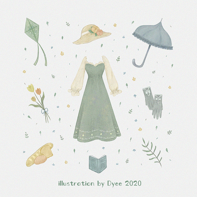 小物件组合系列图一 《春游计划》插画商业插画Dyee黛伊 原创作品