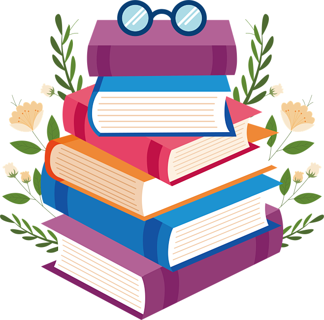 世界读书日书籍卡通主题矢量素材