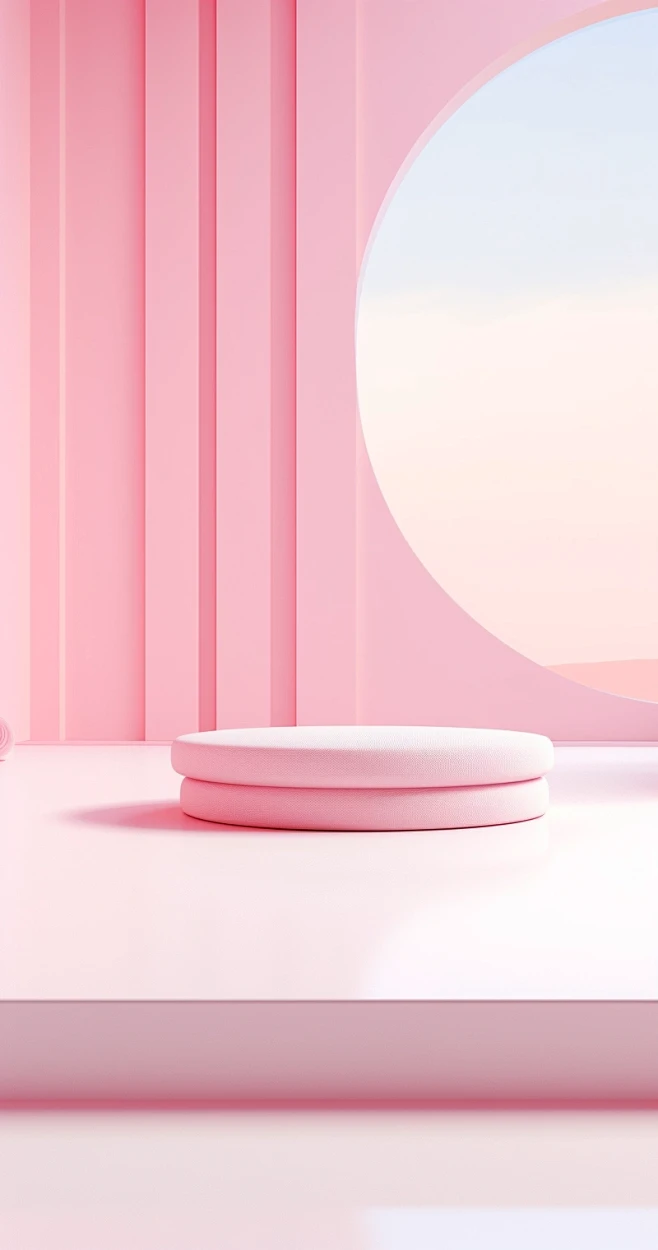 C4D Minimalist Stage Design White to Pink Gradient OC Renderer Linear ...