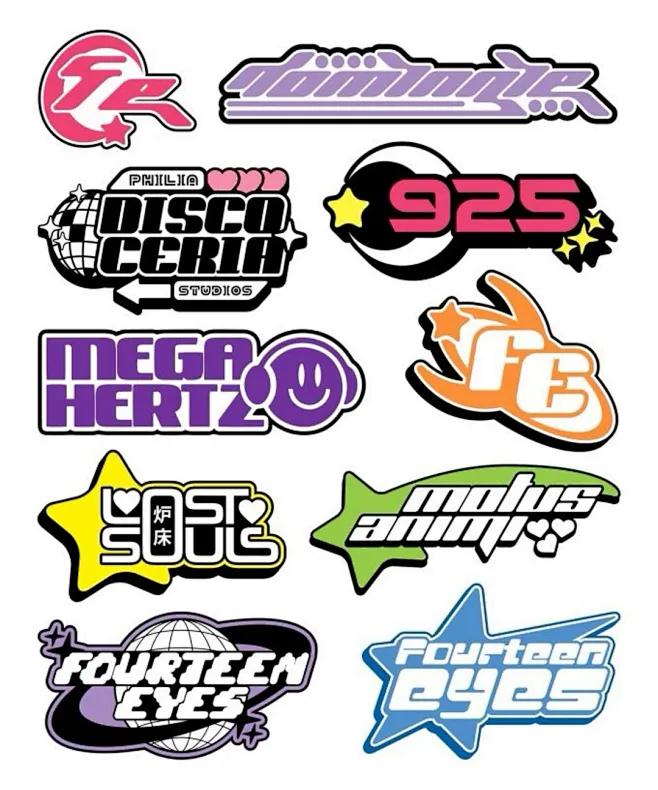 Y2K logo图片_平面类-LOGO-效果-参考图片素材-花瓣网