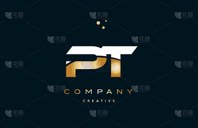 pt p t 白色黄色金金色豪华字母表字母标志 ico