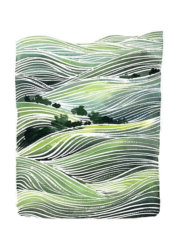 Yao Cheng Design | Handmade Watercolor Archival Art Print- Landscape ...