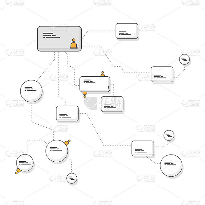 Vector mind map template with colorful circles and