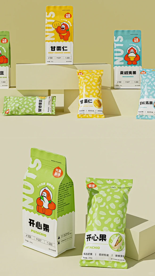 原栗猩球坚果包装设计案例分享-花瓣网
