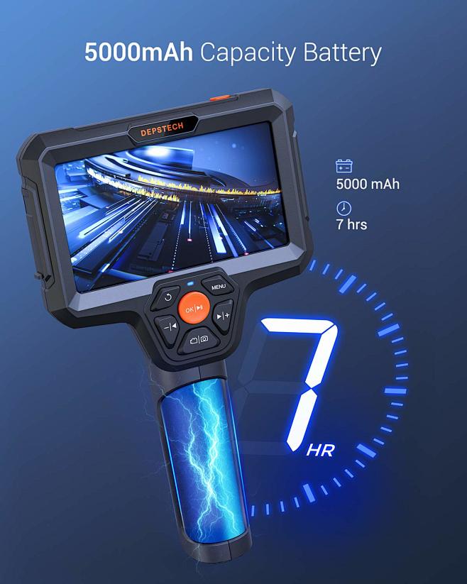 DEPSTECH Dual Lens Inspection Camera, Endoscope with 5" IPS LCD Screen ...