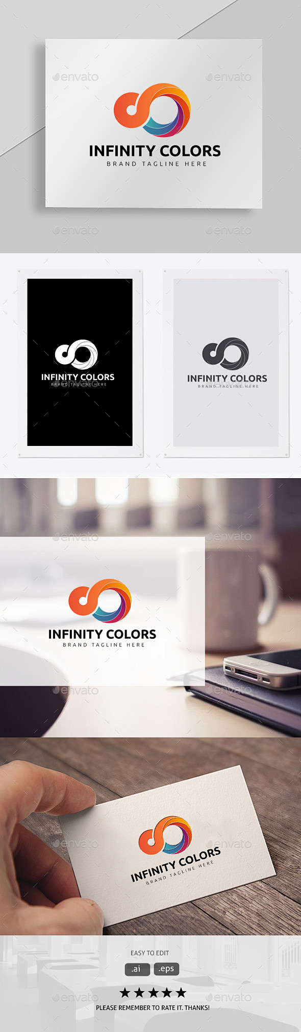 ∞颜色——符号标志模板Infinity Colors - Symbols Logo Templates机构、蓝色、品牌、品牌、商业、干净、聪明 ...