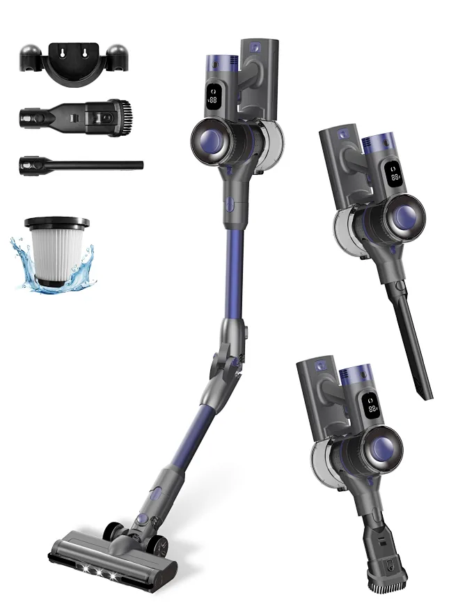 Amazon.com: CNIEQOP Cordless Vacuum Cleaner, 28KPa Stick Vacuum ...