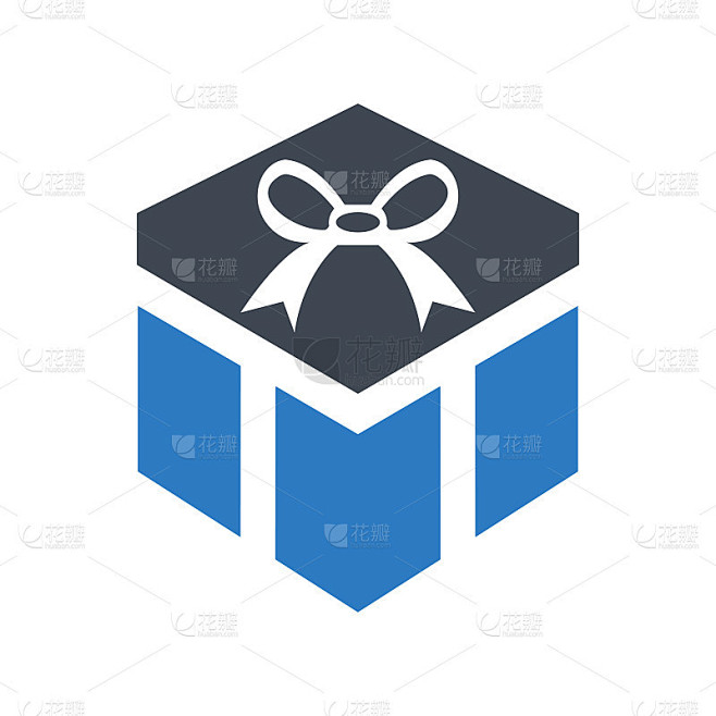 Gift box icon blue