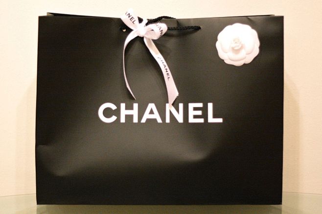Chanel Paper Bag with Camelia Flower & Ribbon