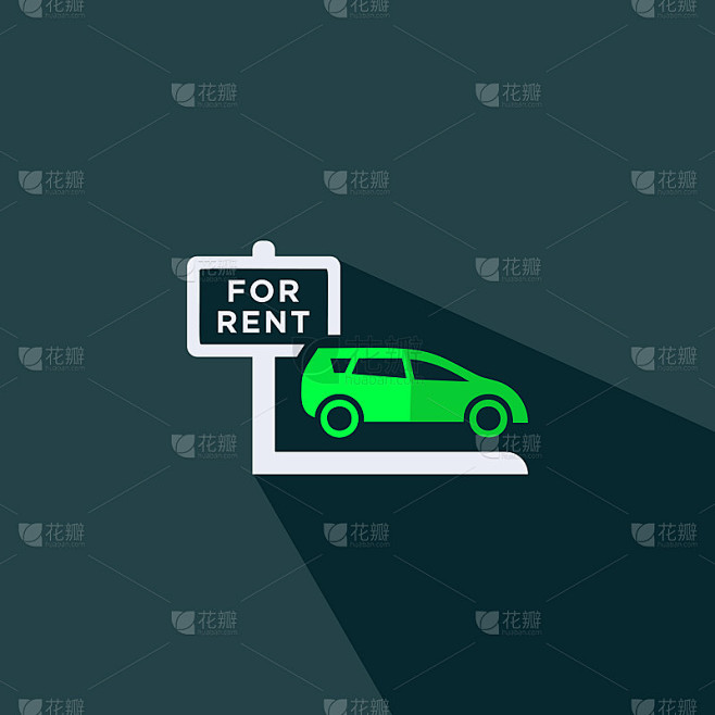 Rent car vector icon - Flat car rental sign symbol