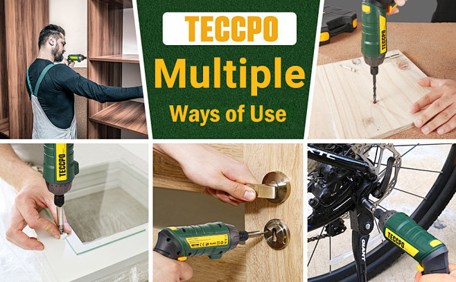 Amazon.com: Electric Screwdriver, 45Pcs 6N.m, TECCPO 4V Cordless Power ...