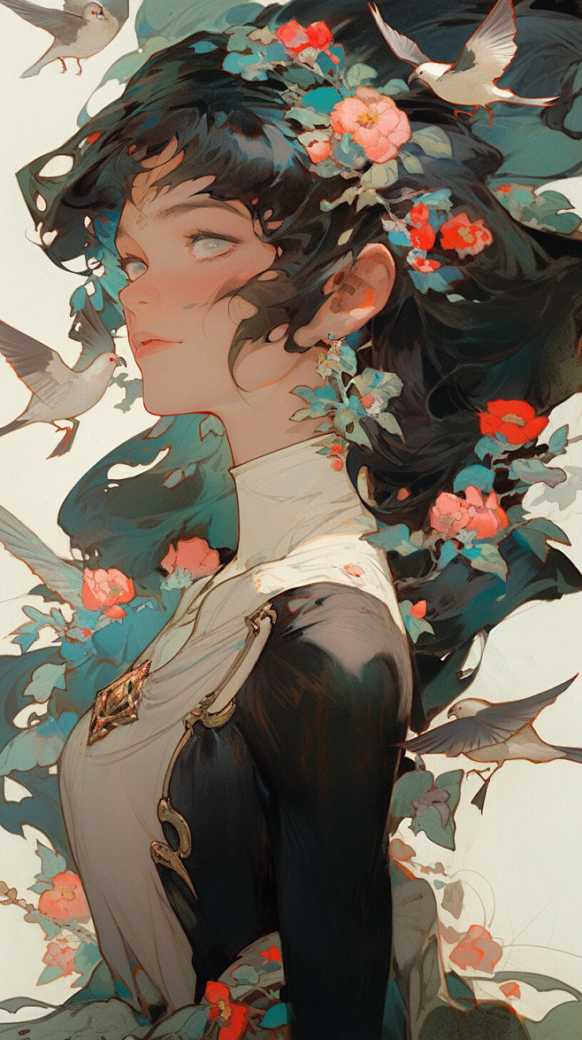 chen-zi-you-chenziyou-a-posterflowersbird-thick-acrylic-illustra-on ...