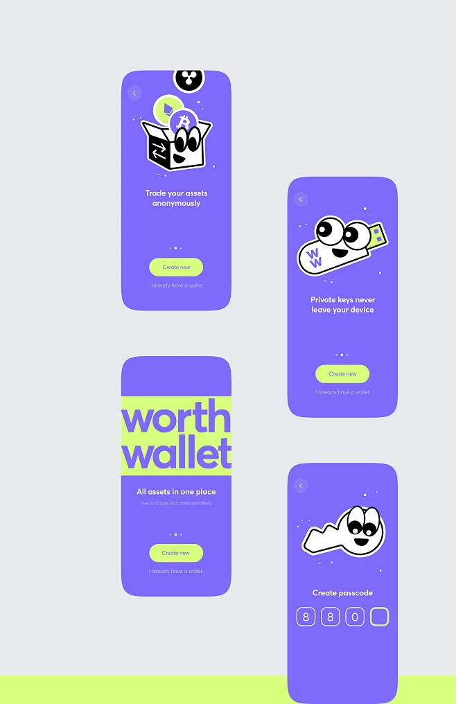 Crypto WorthWallet - UX/UI, Branding : Crypto "worth wallet" is a ...