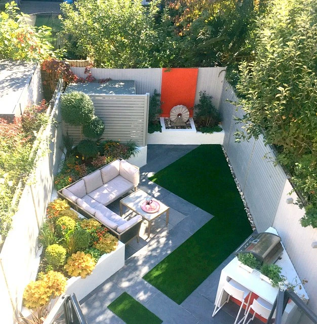 The diagonal design creates an illusion of width. - Contemporary ...