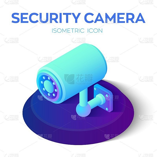 Security camera isometric icon. 3D CCTV Camera ico