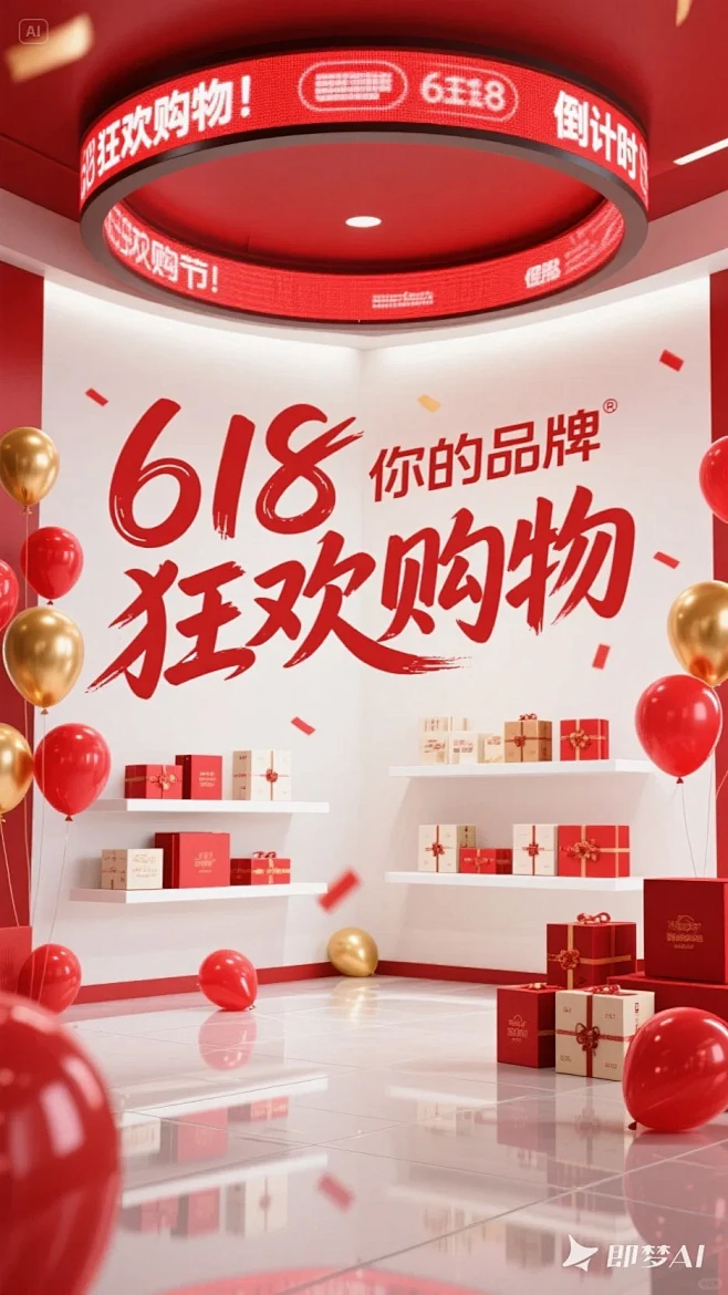 618直播间背景，即梦AI提示词 - 小红书-花瓣网