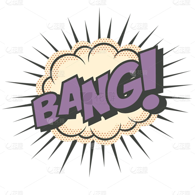 Comic Style Text Sticker素材-花瓣网