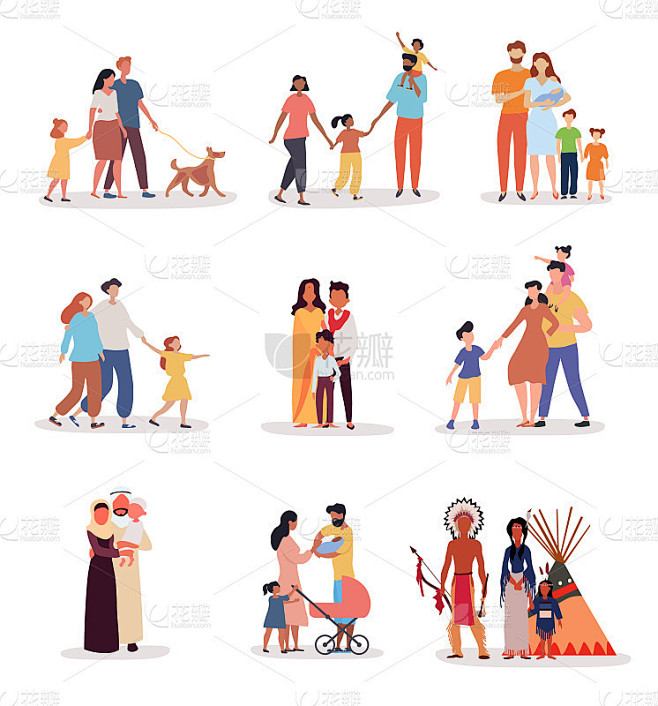 不同种族的异性恋家庭