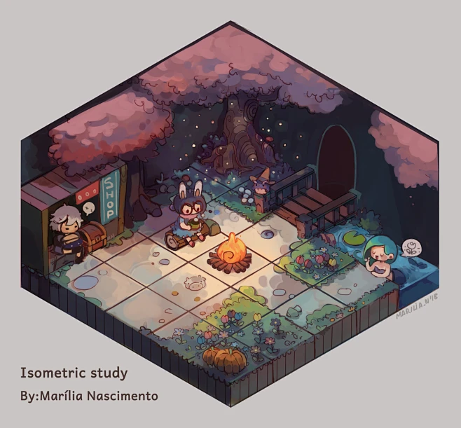 Bonfire, Marília Nascimento : Isometric study-花瓣网