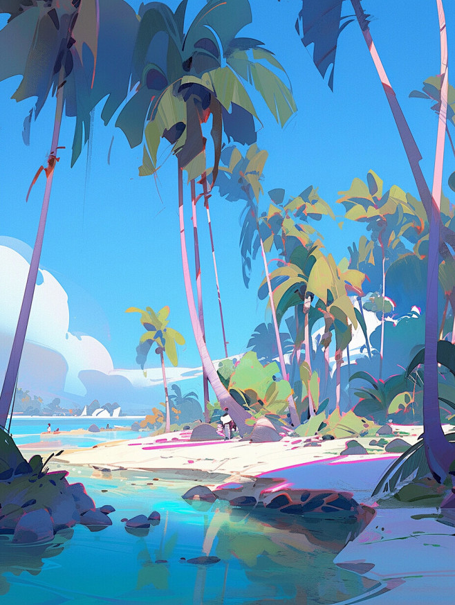 chen-zi-you-xujimo-a-vibrant-and-vibrant-tropical-islandwinterhigh ...