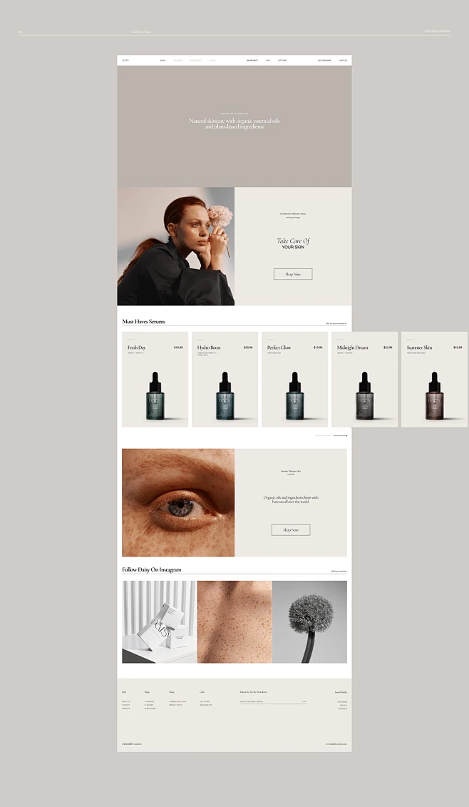 beauty cosmetics Figma landing page ui design UI/UX user interface Web ...