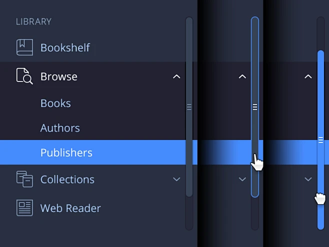 Dark Scroller ux education navigation blue interface ui scroller dark-花瓣网
