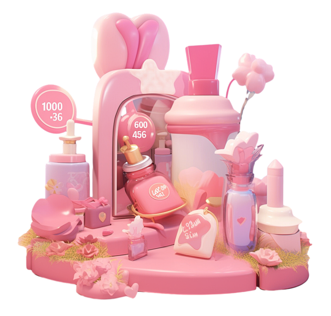 growthdesign030741_a_pretty_pink_display_with_a_perfume_lip_cre ...