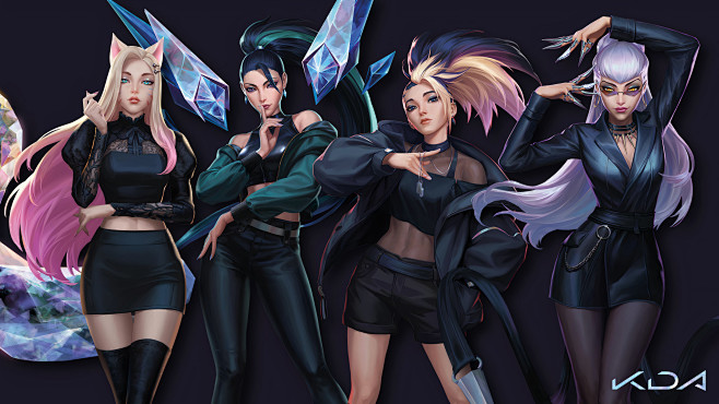 kda-2020-ahri-kaisa-akali-evelynn-the-baddest-lol-uhdpaper