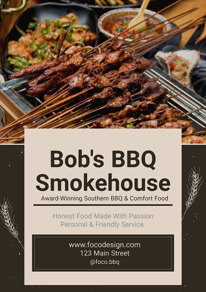 Barbecue Smokehouse Products Propaganda Flyer素材-花瓣网