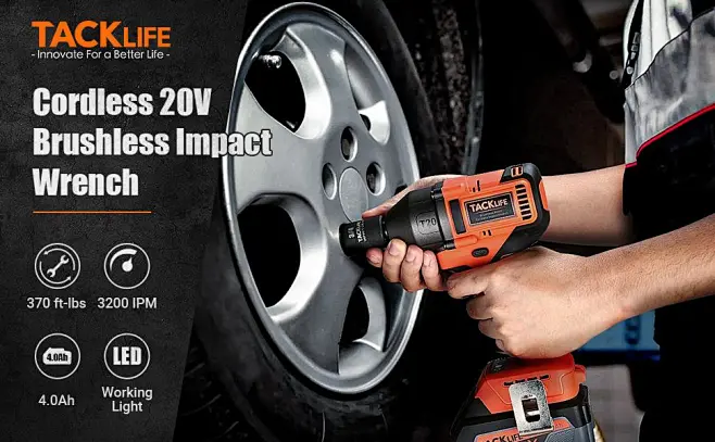TACKLIFE T20 20V Brushless High Torque Impact Wrench Kit, 1/2-inch Imp ...
