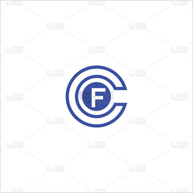 首字母fc或cf标志设计模板