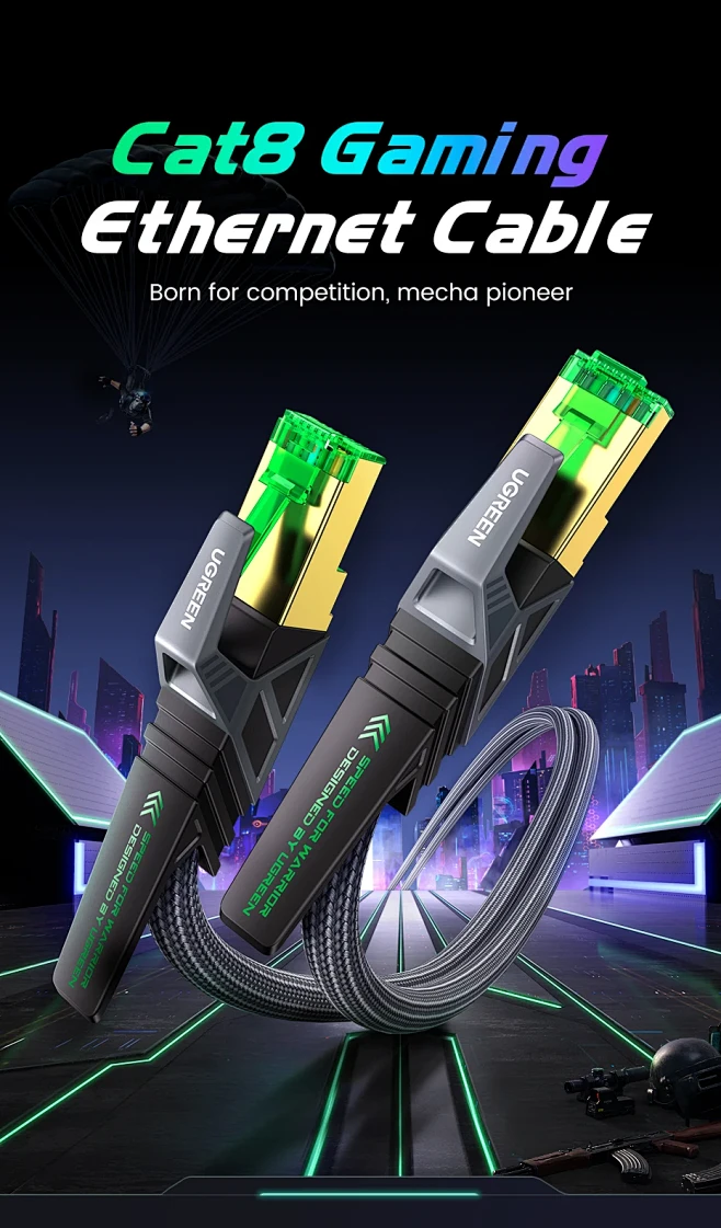 20.99US $ 30% OFF|UGREEN CAT8 Ethernet Game Cable 40Gbps 2000MHz CAT 8 ...