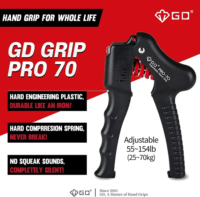 Amazon.com: GD Pro-70 Hand Grip Strengthener(55~154 lbs) Adjustable ...