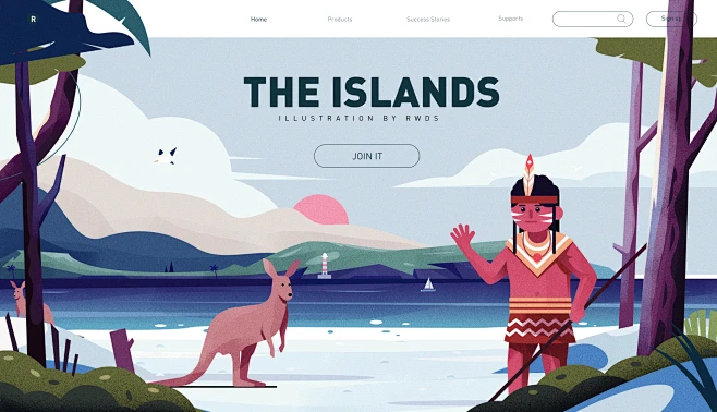 beach Landscape mountain Nature sea summer Travel webillustration ...