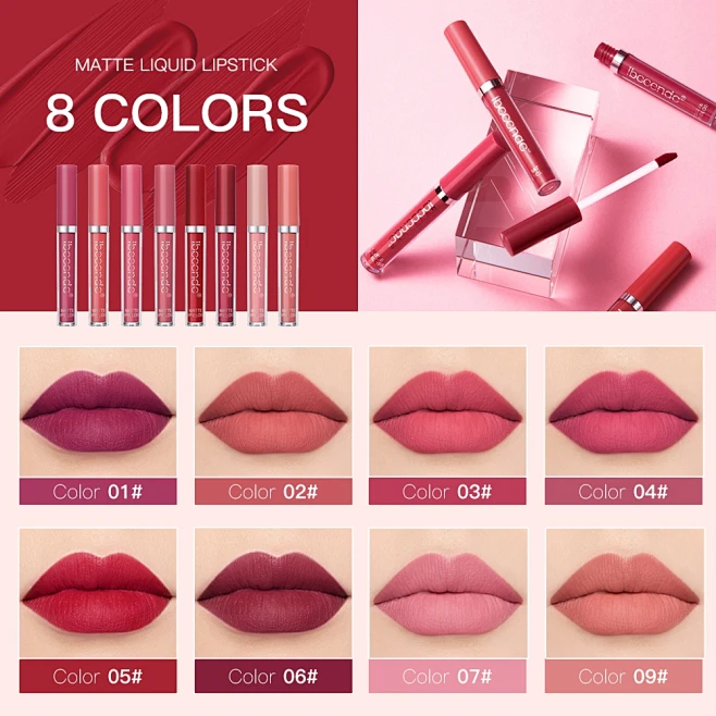 ibcccndc 3pcs Sexy Red Matte Velvet Lip tint Nude Liquid Lipsticks ...