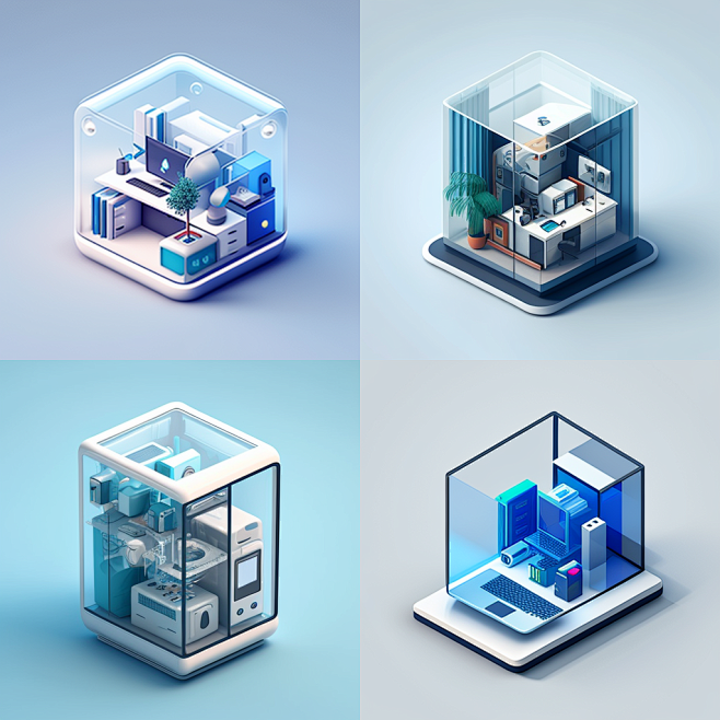 hrdjrj_Mobile_office_icon_isometric__Clear_Glass_sense_Industri ...