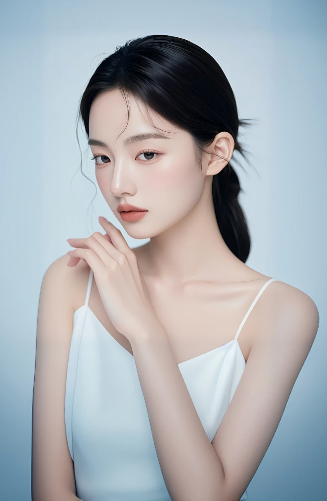 Simple is the best, beautiful girl, minimalist beauty, elegant portrait ...