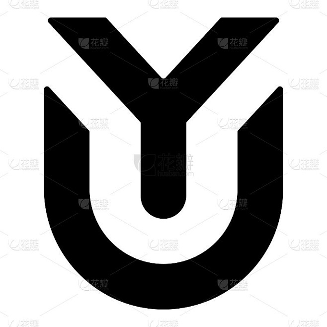 YU字母组合图标设计矢量插图