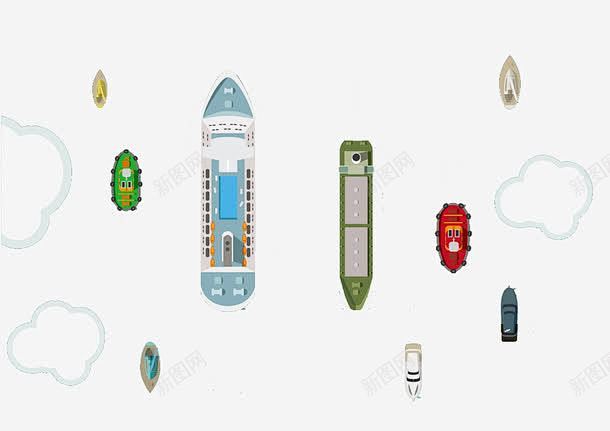 俯视的小船 创意素材