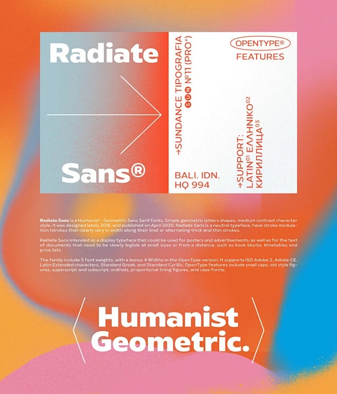 Radiate Sans (Free Demo) : Radiate Sans is a Humanist - Geometric Sans ...