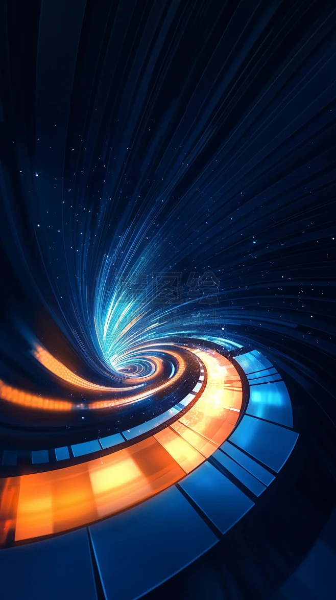 科技感旋涡线条曲线纹理背景图2-花瓣网