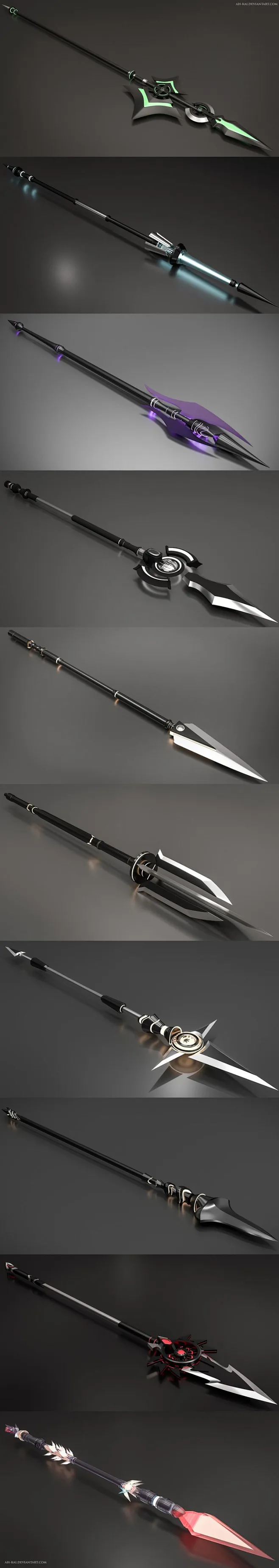 10 Sci-fi Spears by AH-Kai energy weapons equipment gear magic item ...