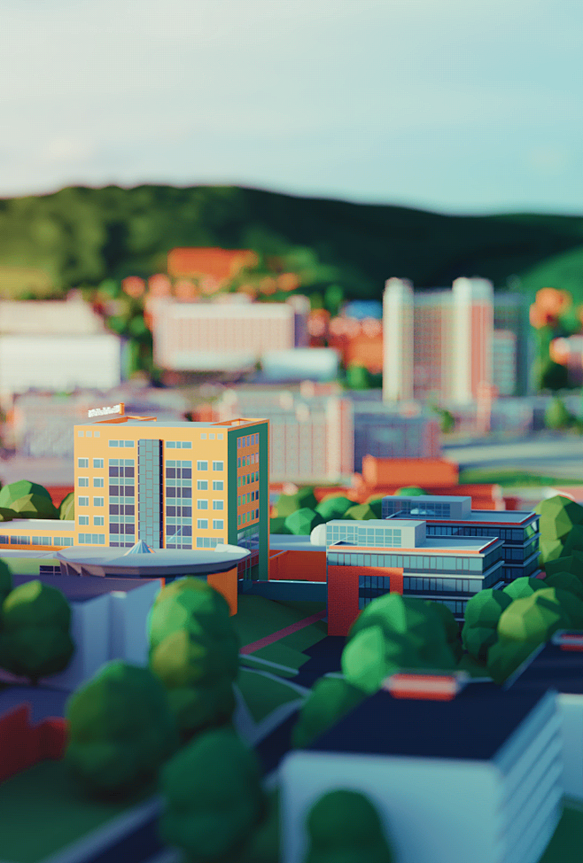 3D animation city Digital Art ILLUSTRATION lowpoly poster webgl Web-1