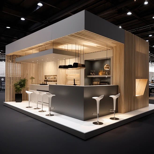 booth Exhibition Stand expo Event creative modern 3ds max Render-花瓣网