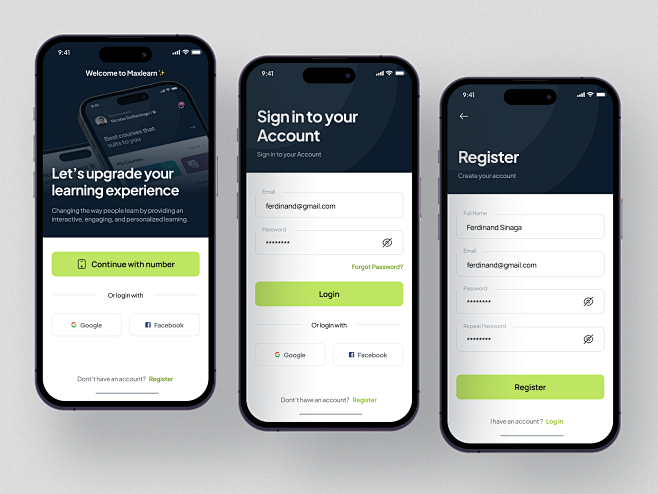 Online Course App - Onboarding, Login, Register, Forgot Password by Ali ...