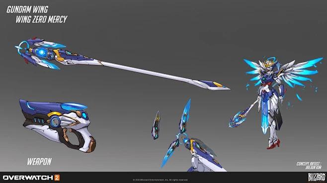 OVERWATCH2 GUNDAM WING MERCY CONCEPT ART-花瓣网